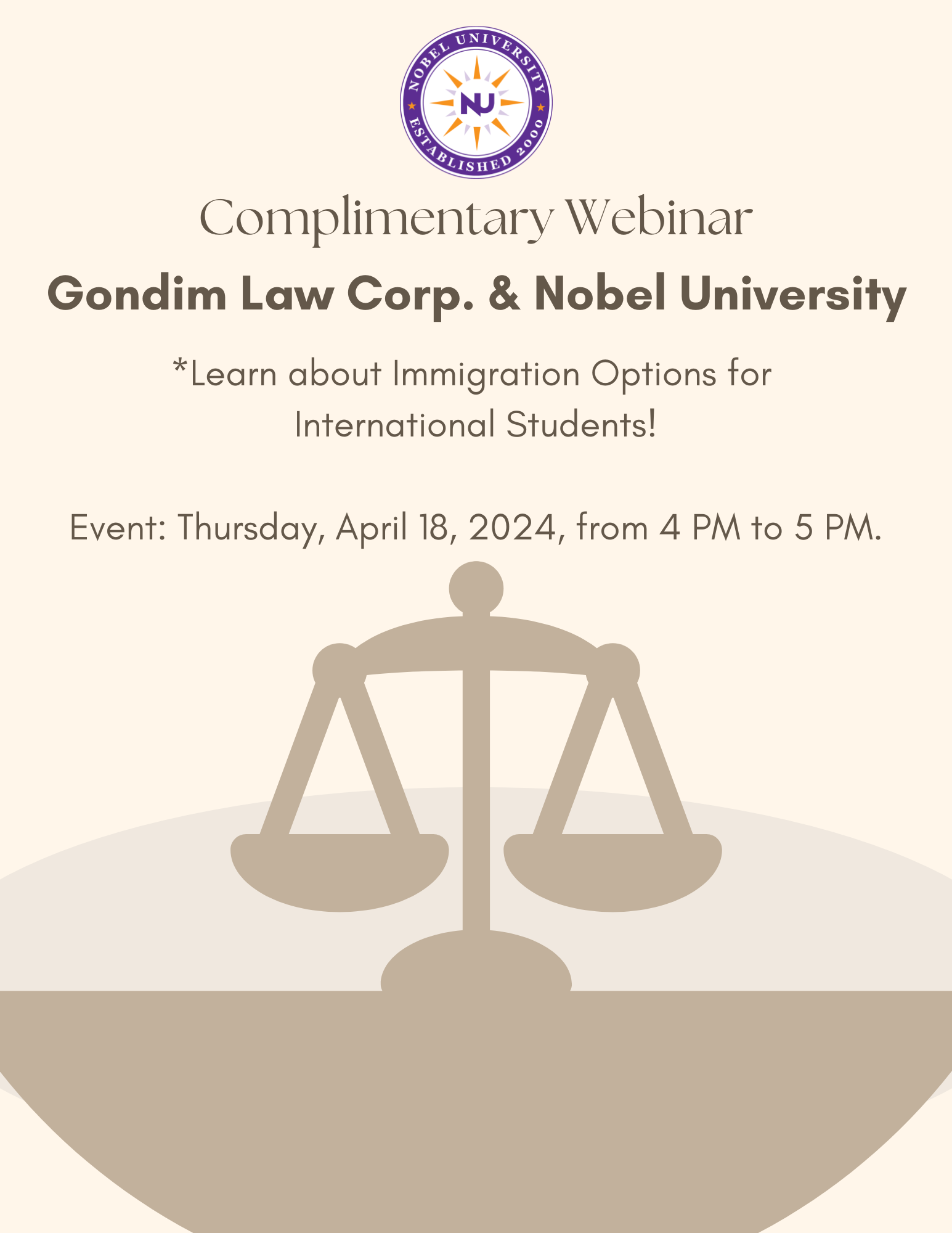 Complimentary Immigration Webinar Nobel University